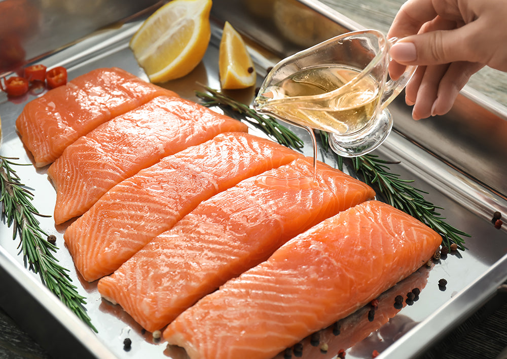 Fresh King Salmon Fillet (Sashimi Quality, Skin on) 4 lb ~4.5 lb